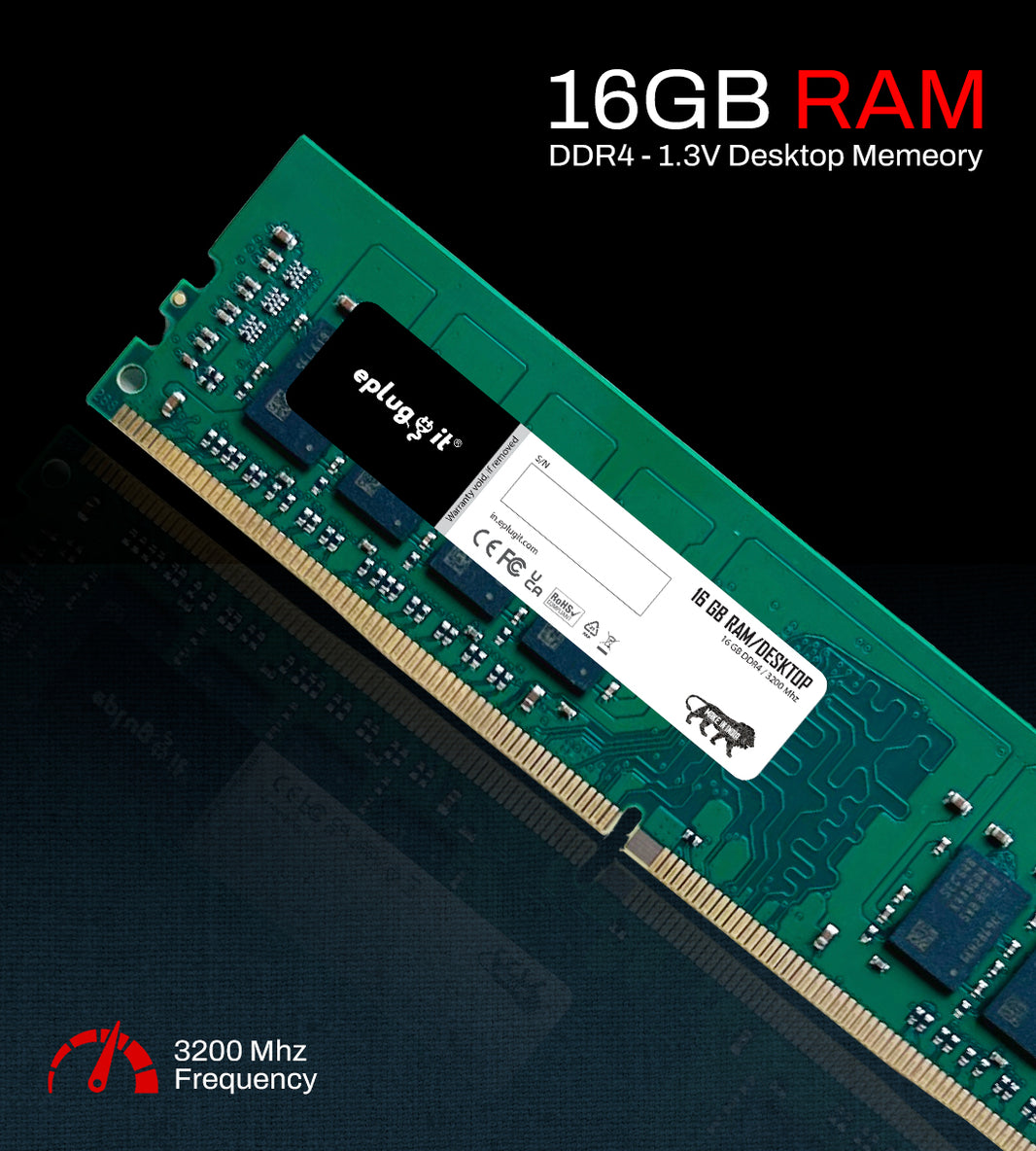 Eplugit 3200Mhz Desktop RAM 8GB DDR4 - 3 Year Warranty – Eplugit India